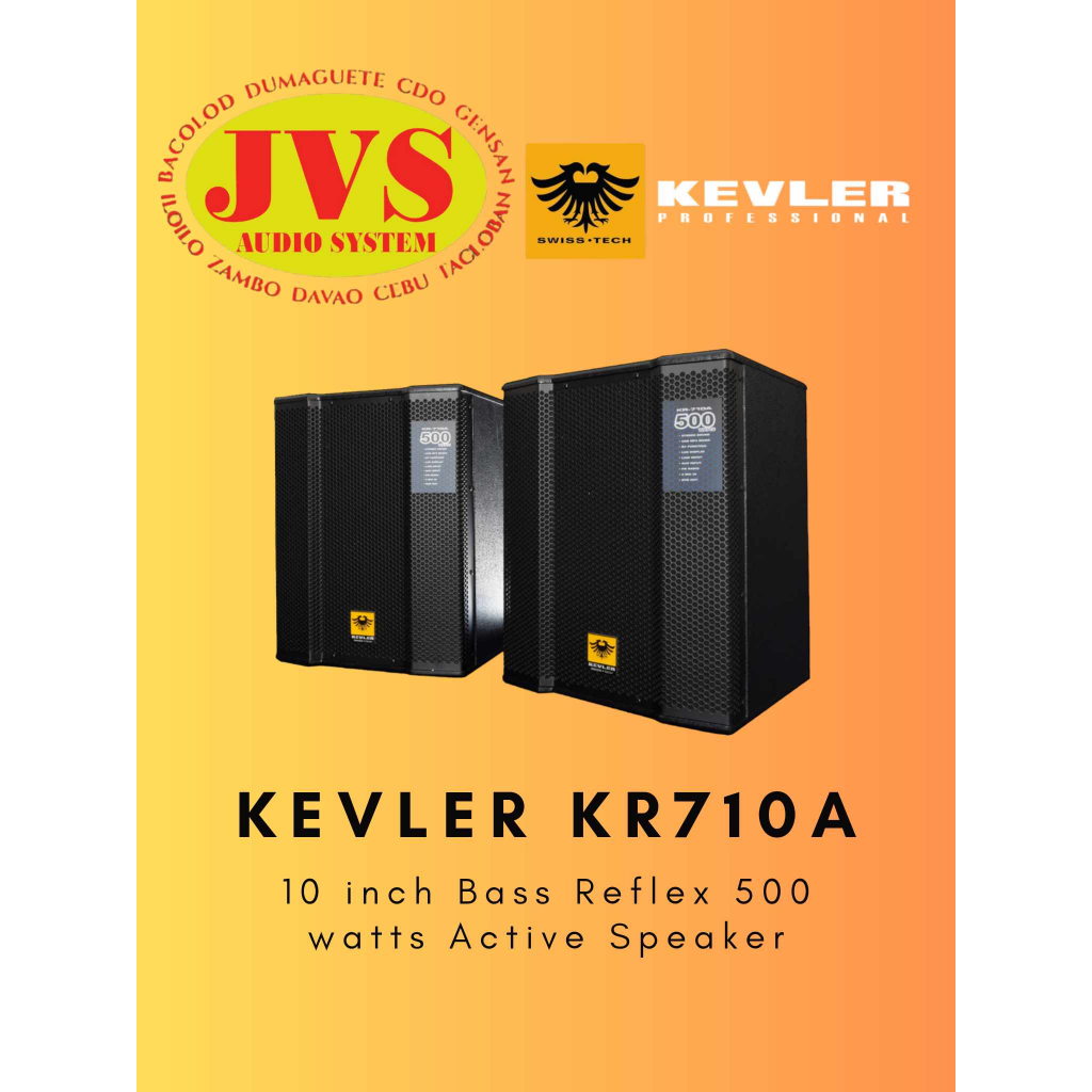 Kevler KR710A 10 inch Bass Reflex 500 watts Active Speaker (PAIR) | Shopee Philippines