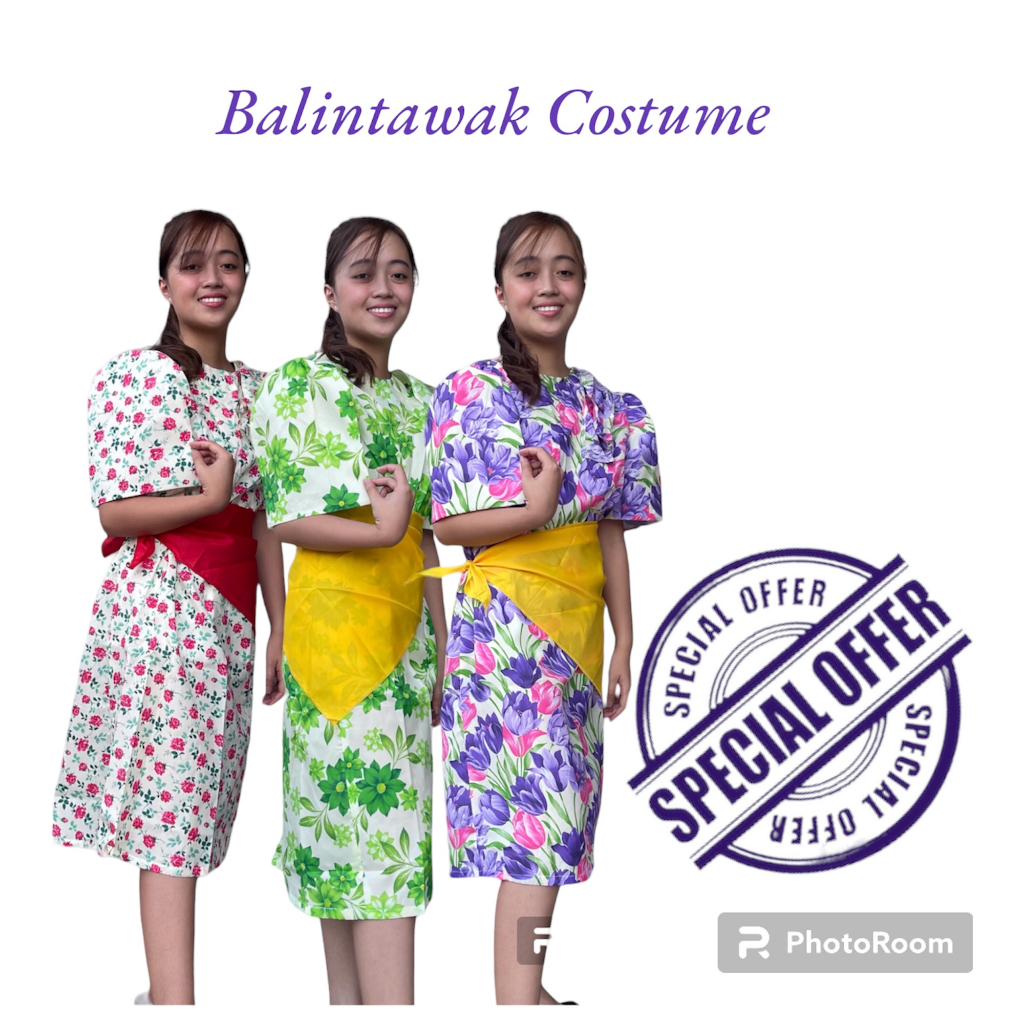 TRADITIONAL FILIPINIANA ATTIRE BALINTAWAK /COSTUME FOR GIRLS | Shopee ...
