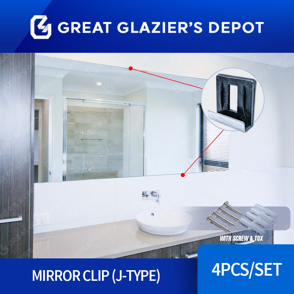 4 pcsMirror Holder Clamp Mirror Clamp Glass Mirror Wall Clip Frameless ...