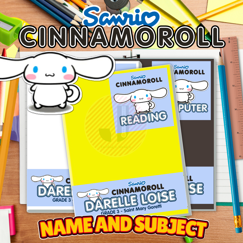 CINNAMOROLL Design NAME AND SUBJECT NOTEBOOK STICKER LABELS | SANRIO ...