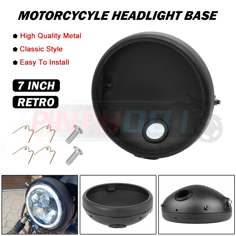 Motorcycle Headlight Base 7-Inch Retro LED Headlight Shell Base ...