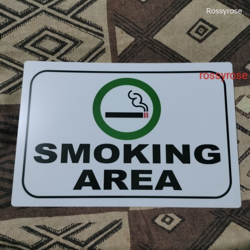 PVC Smoking Area Lanscape green PVC Plastic Signage (like ATM and ID) 7 ...