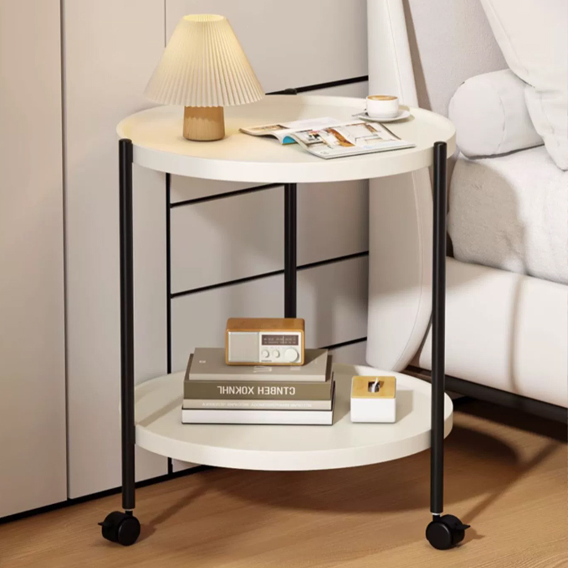 Sofa side table movable coffee table living room mini table with wheel ...