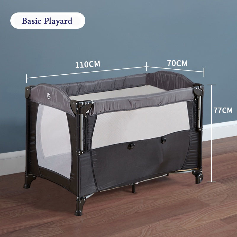 Foldable Baby Crib and Playpen 2 layer (with mosquito net storage bag ...