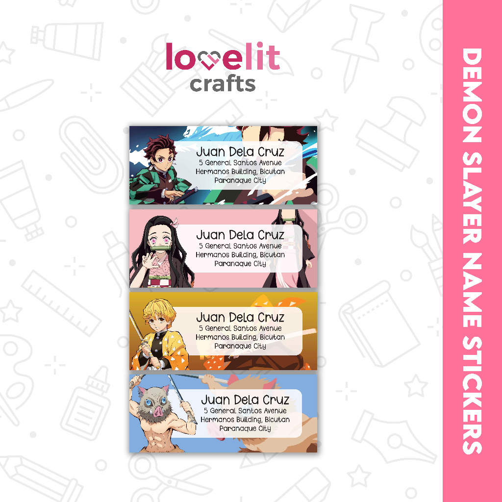 Demon Slayer Premium Name Label Stickers for School | High Quality ...