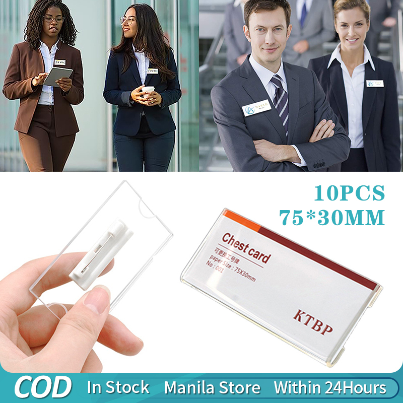 10pcs Name Badge Acrylic Name Tag Holders for Business Events School ...