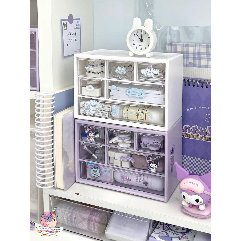 [SALE] Pink Purple White 6 Slots Box Mini Small Drawer Desk Organizer ...