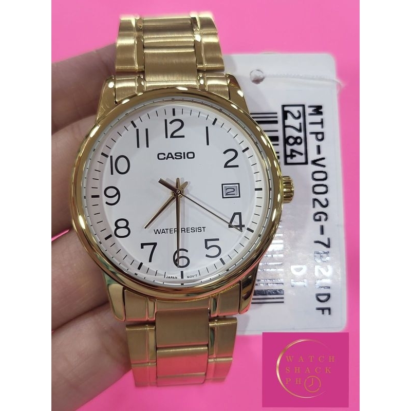 CASIO MENS GOLD MTPV002G 7B2 / V002 WHITE FACE | Shopee Philippines