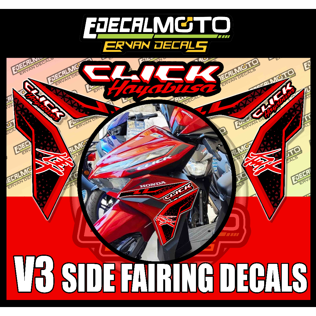HONDA CLICK V3 2023 SIDE FAIRING HAYABUSA DESIGN | Shopee Philippines