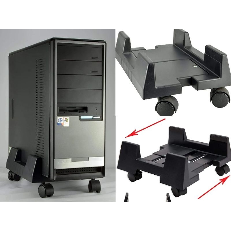 PC Case Desktop CPU Stand Holder Computer tower Rolling Wheels ...