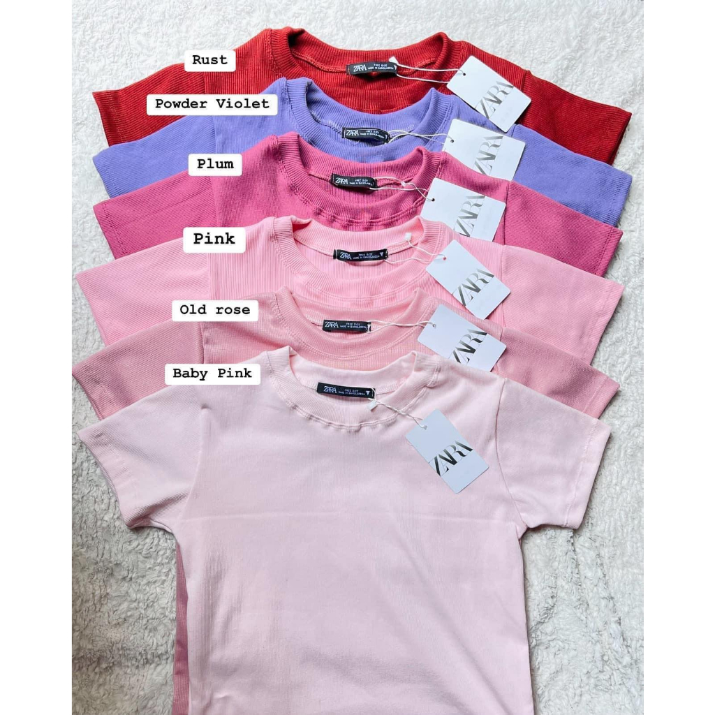 Zara Basic Full Length Ribbed Top | Shopee Philippines