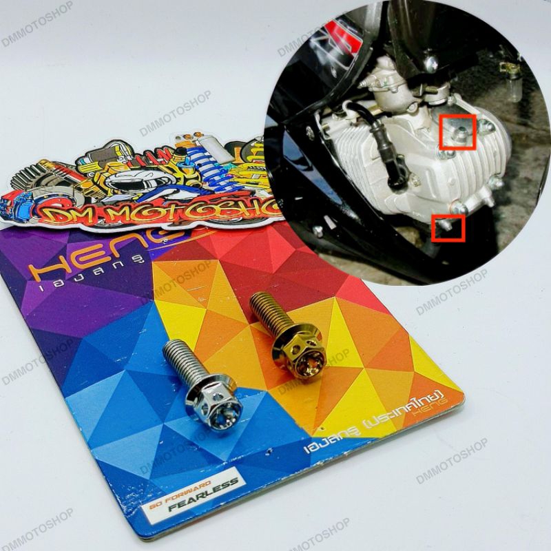 Heng Gold/White Bolt for Honda XRM 125 Cylinder Head Tappet Cover ...