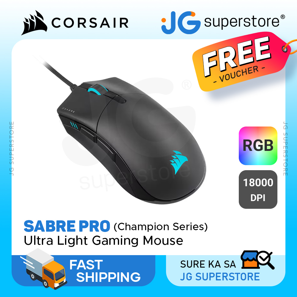 CORSAIR Sabre Pro Champion iCUE RGB Wired Optical Gaming Mouse with ...