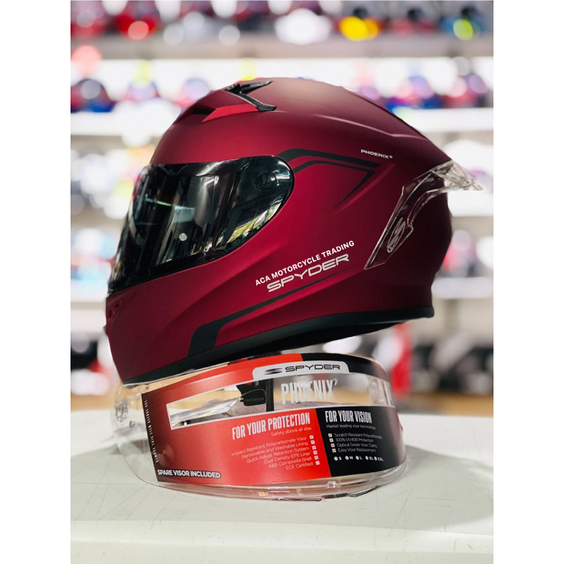 Spyder Phoenix+ V2 Full-face Single Visor Helmet w/ FREE CLEAR VISOR ...