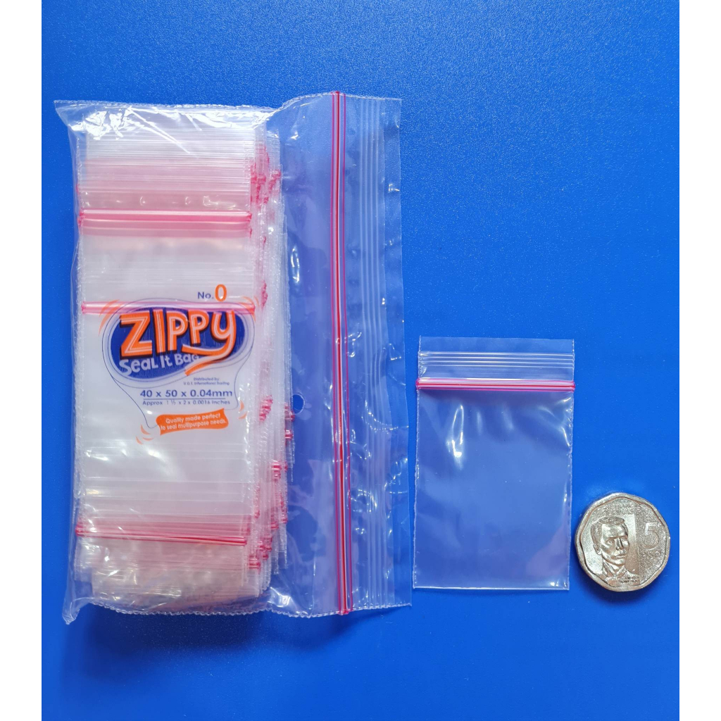 Zippy Ziplock no 0 to no 6 100pcs per pack / Zip lock Pouch / Ziplock ...