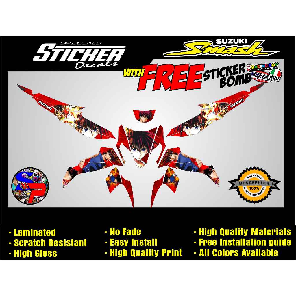 Smash suzuki 115 full set sticker decals Batch 2 | Shopee Philippines