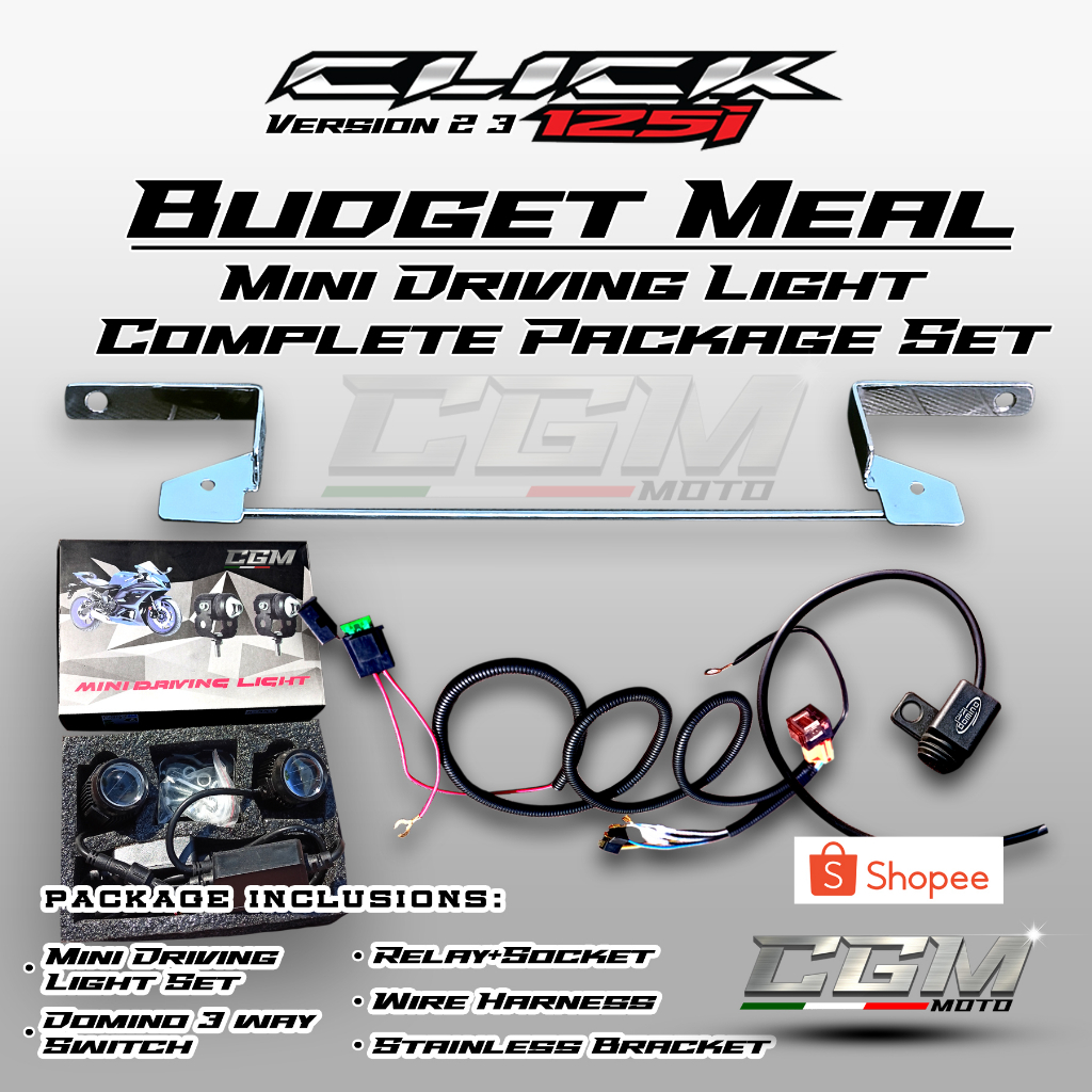 ⭐️HONDA CLICK V2 125/150 MDL BRACKET MINI DRIVING LIGHT SET & BRACKET ...