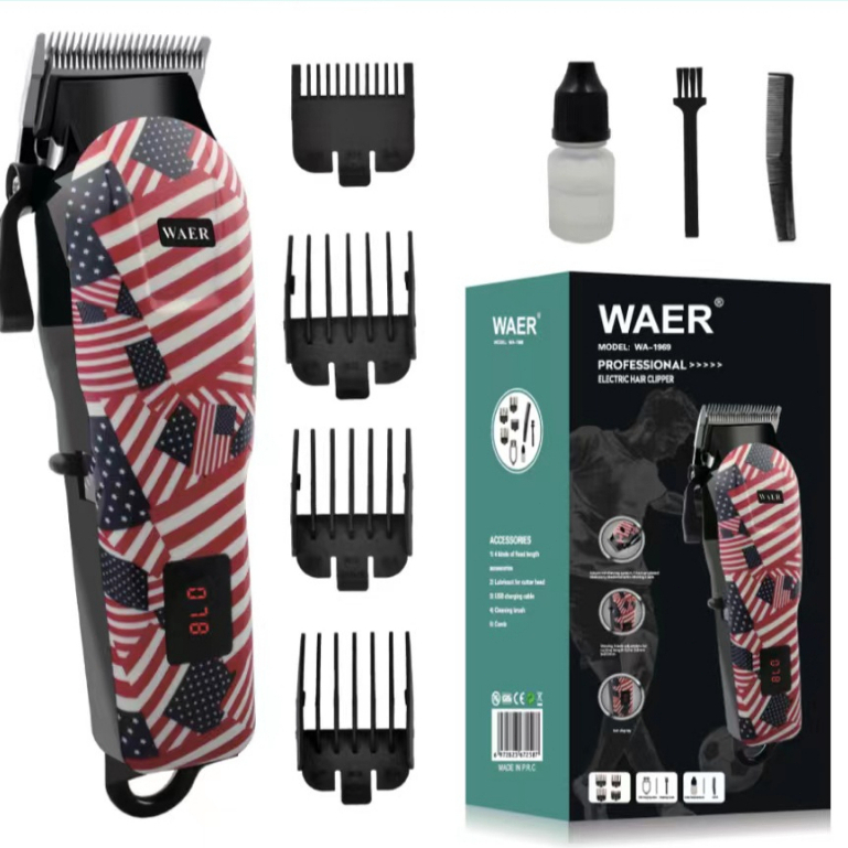 WAER Electric Hair Clipper for Man Cordless Hair Trimmer for Barber ...