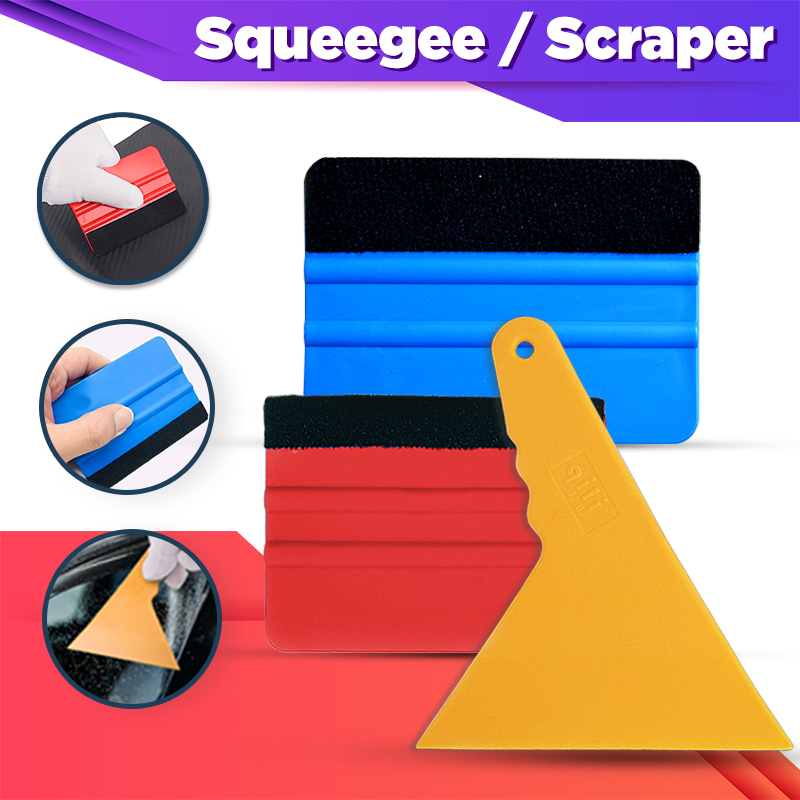 Squeegee and Triangular Film Scraper for Car Sticker / Decals ...