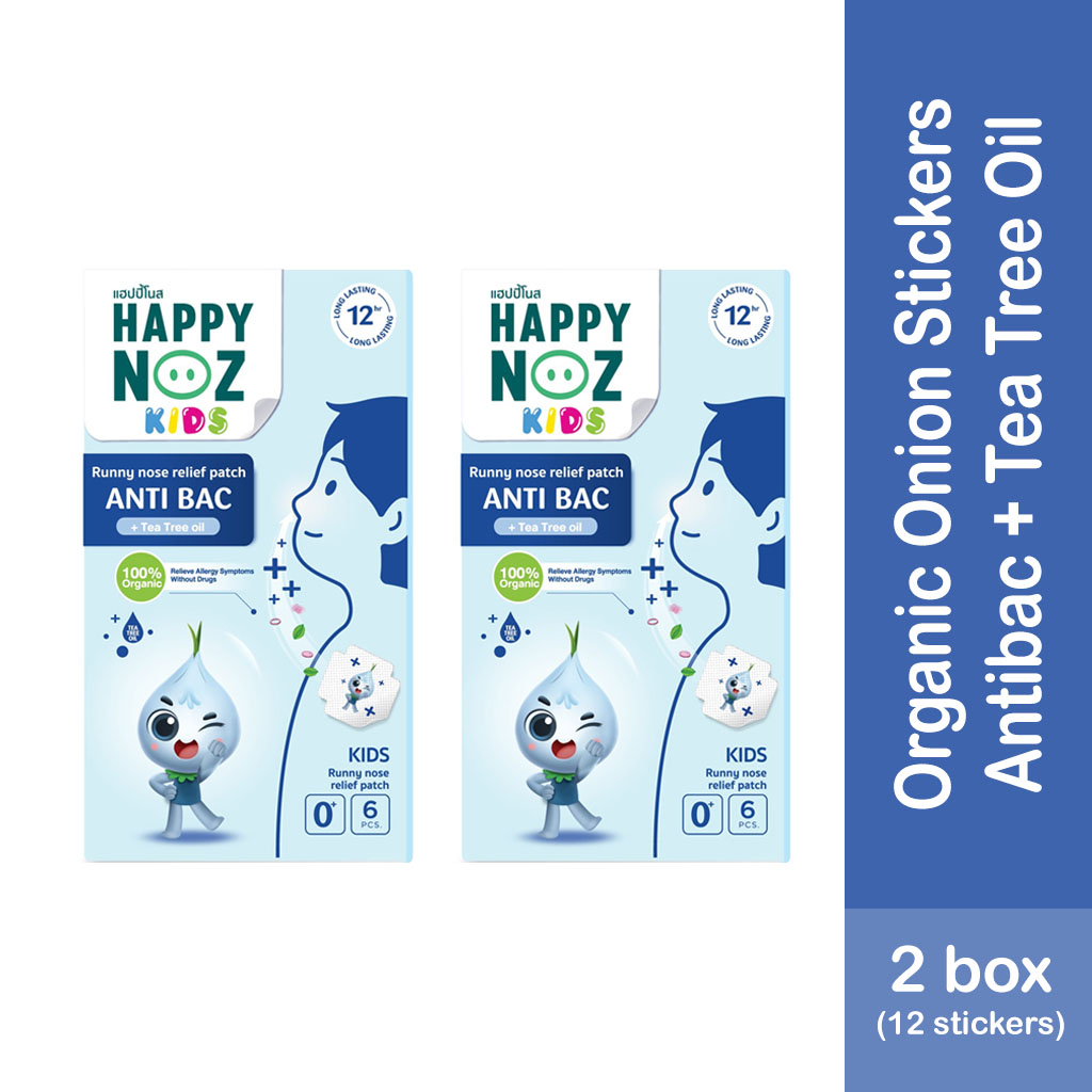 Happy Noz Organic Onion Sticker - Anti Bac Formula - Blue - Bundle of 2 ...