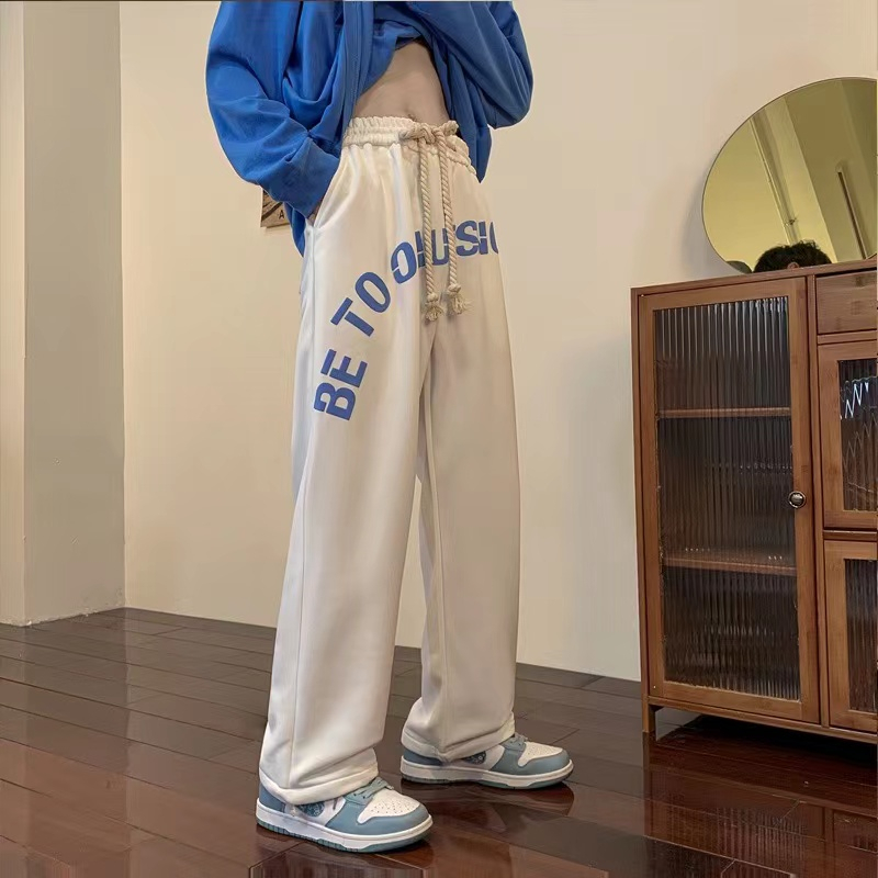 Korean sweatpant slocks pants aesthetic pants for men khaki cotton wide ...