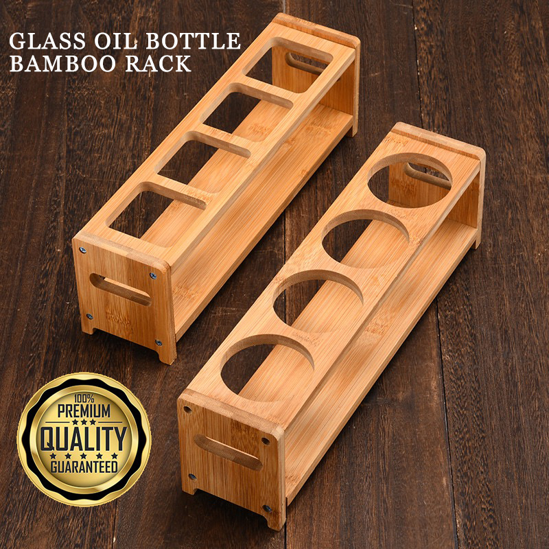 Kitchen glass Oil Bottle Rack Soy Sauce Vinegar Seasoning Bottle ...