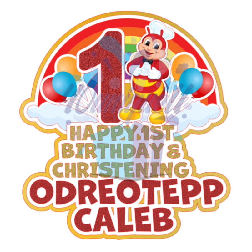 Jollibee Rainbow theme Cake Topper (3d/Layered) | Shopee Philippines