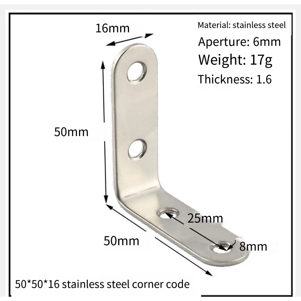 10pcs Right Angle Bracket Corner Brace 304stainless Steel L Bracket