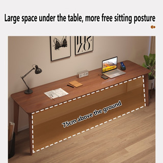 140CM Study Table Wooden Long Table Computer Table Desk Office Table ...
