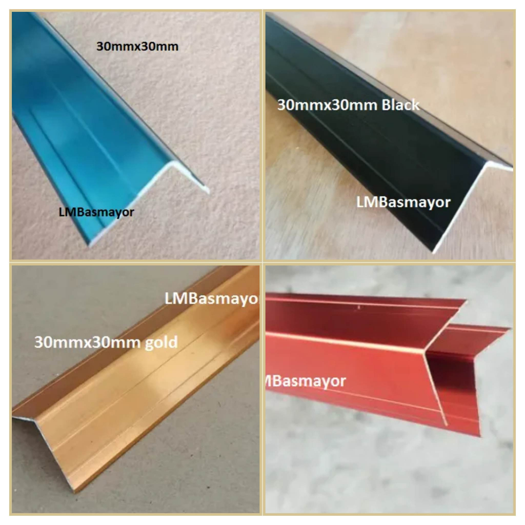 3pcs 1meter Aluminum Colored Angle Bar and 9mm 3/8 inch Tongue and ...