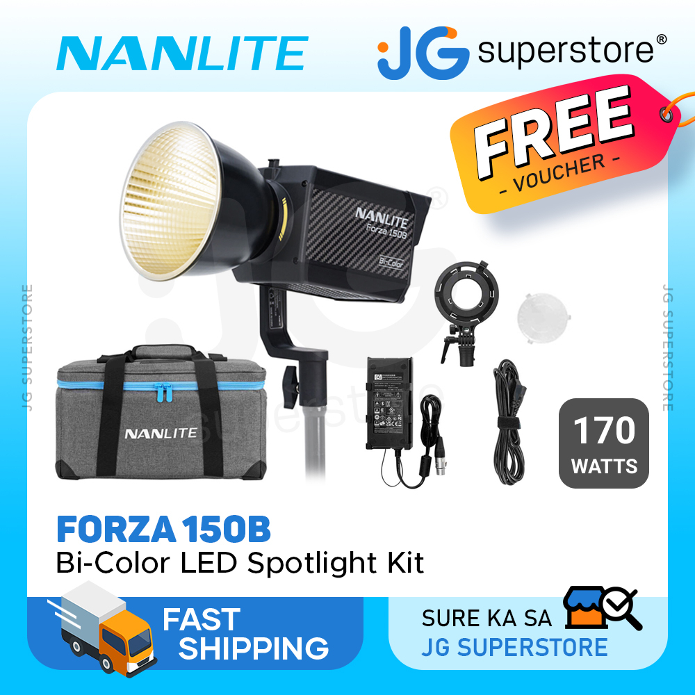 NANLITE Forza 150B 170W Bi-Color LED Wireless Spotlight Kit w/ 2700-6500K CCT Range | JG ...