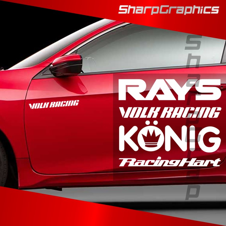 RAYS VOLK RACING KONIG RACINGHART JDM Mags Wheels Rims Sticker Decal ...