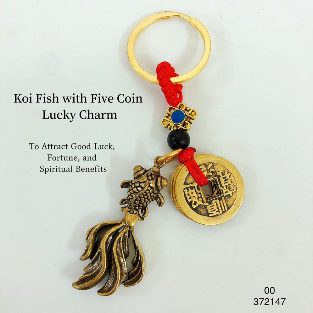 Fengshui Koi Fish with Five Coin Lucky Charm For Prosperity and ...