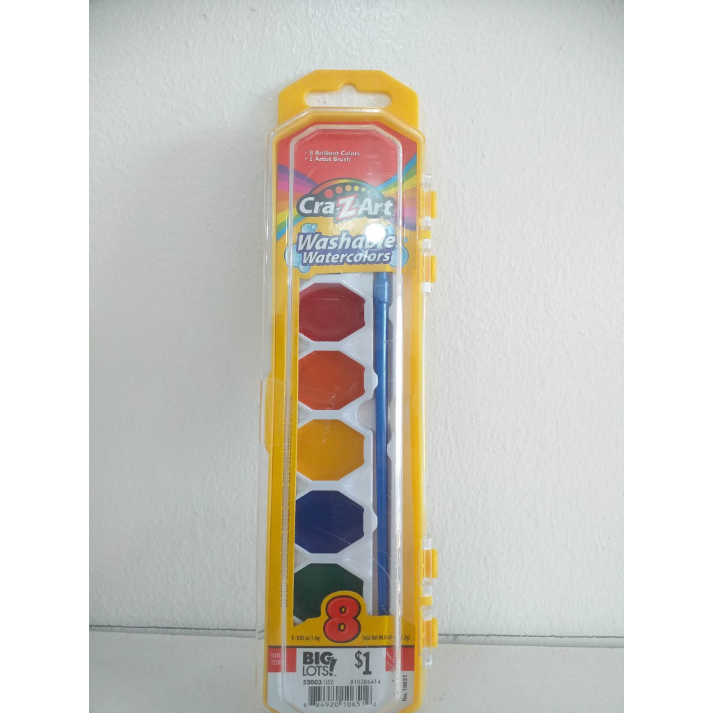 Cra-Z-Art Washable Watercolor Paints with Brush, Multicolor Set ...
