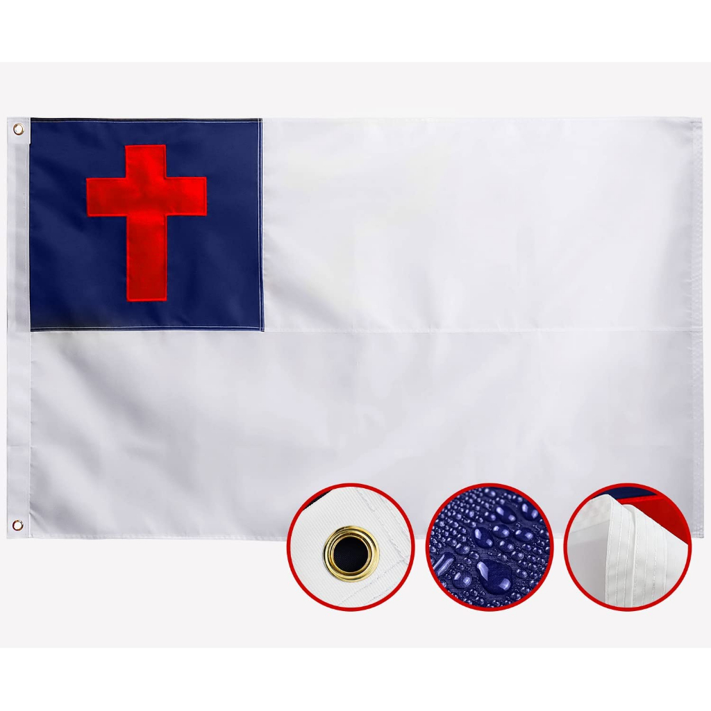 Thickened 3x5 ft Christian Flag 90x150cm Religious Flags Polyester ...
