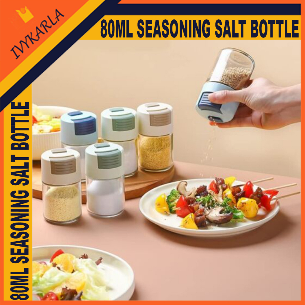 Adjustable Condiments Container Seasoning Bottle Salt Shaker Glass Jar ...