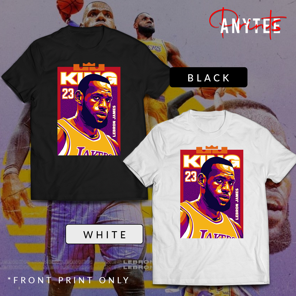 Lebron James King NBA Basketball Los Angeles Lakers Vintage Bootleg T-Shirt Anytee Design 1 ...