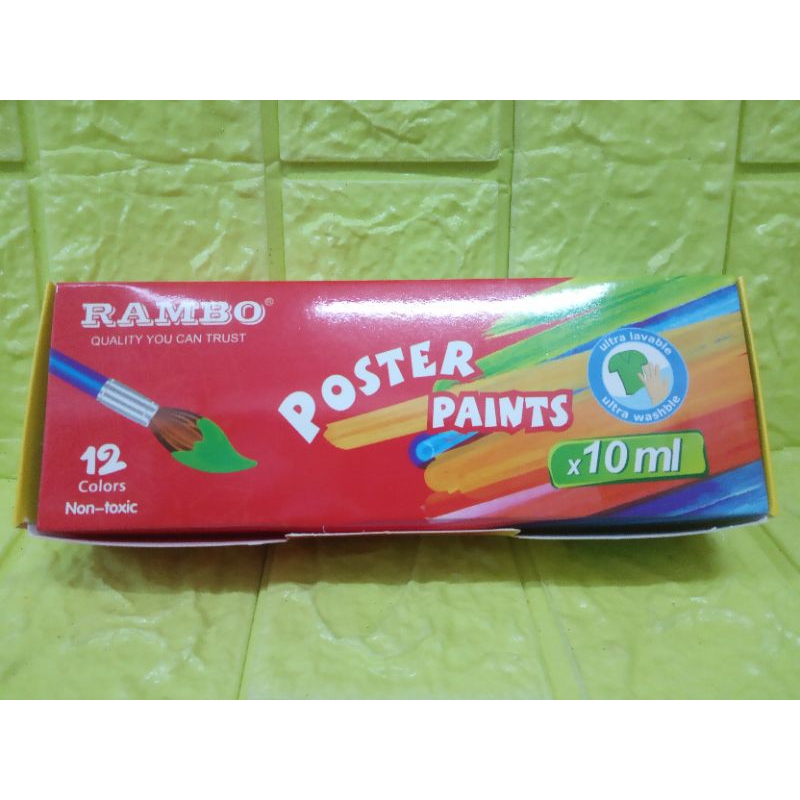 Rambo 12 colors poster paint (Ultra washable) | Shopee Philippines