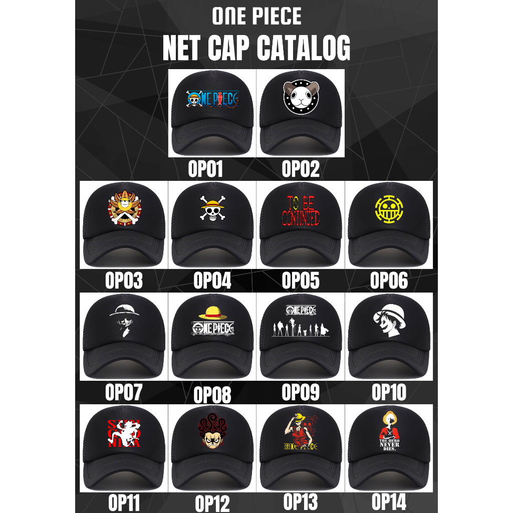 ONE PIECE ANIME DESIGN FASHIONABLE STYLISH TRACKER CAPS NET CAP(MADE TO ...