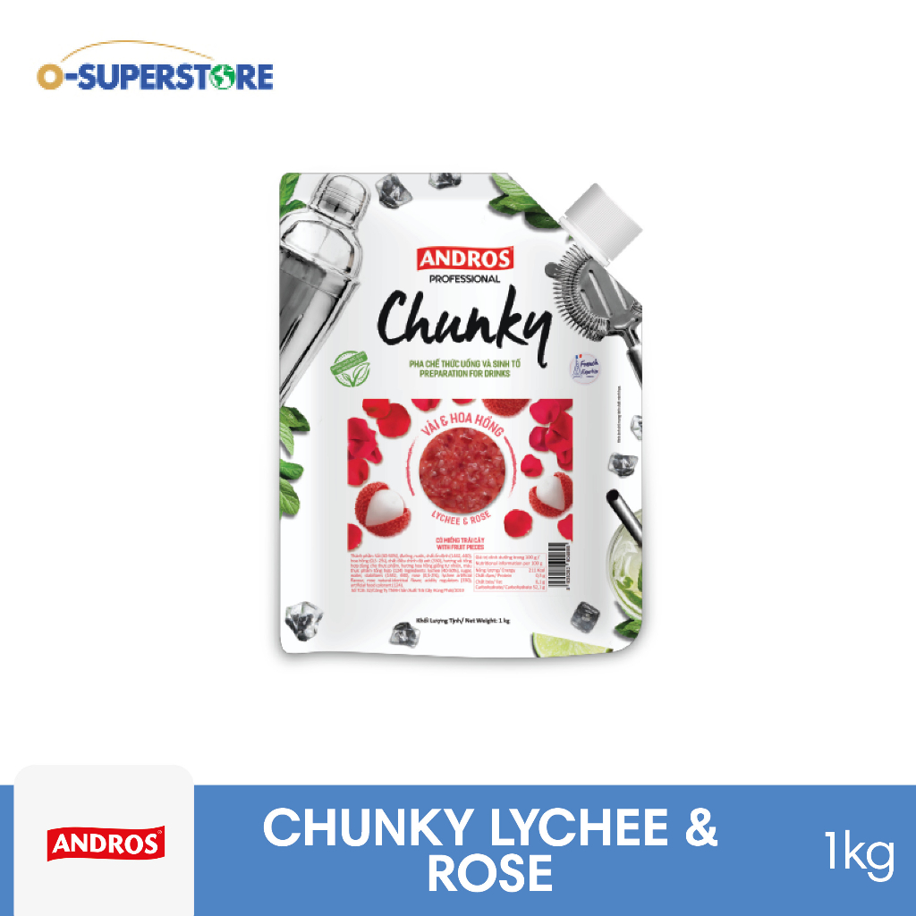 Andros Professional Chunky Lychee & Rose 1kg | Shopee Philippines
