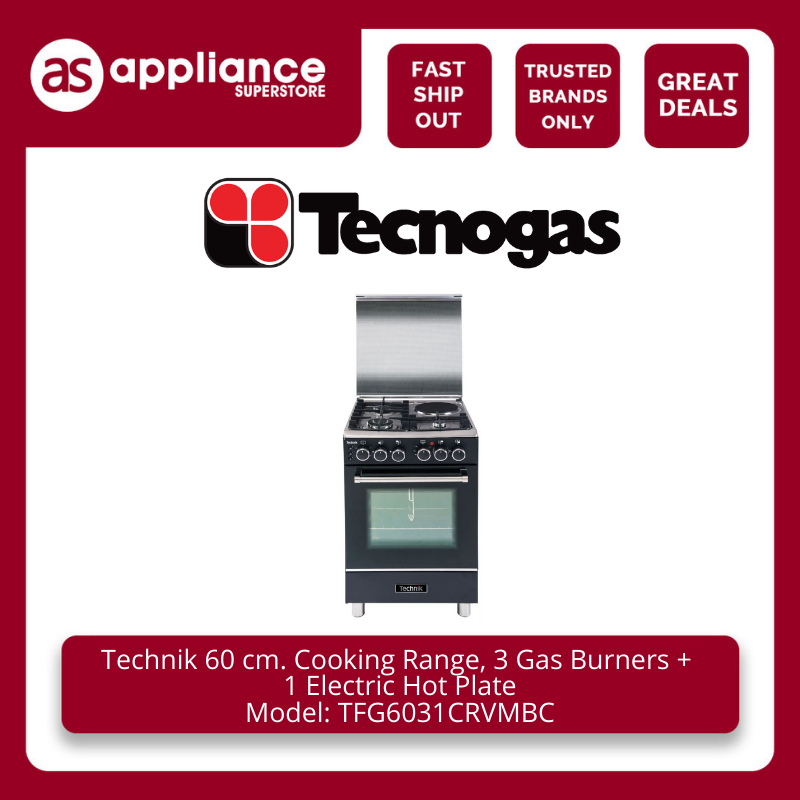 Technik 60 cm Cooking Range, 3 Gas Burners + 1 Electric Hot Plate ...