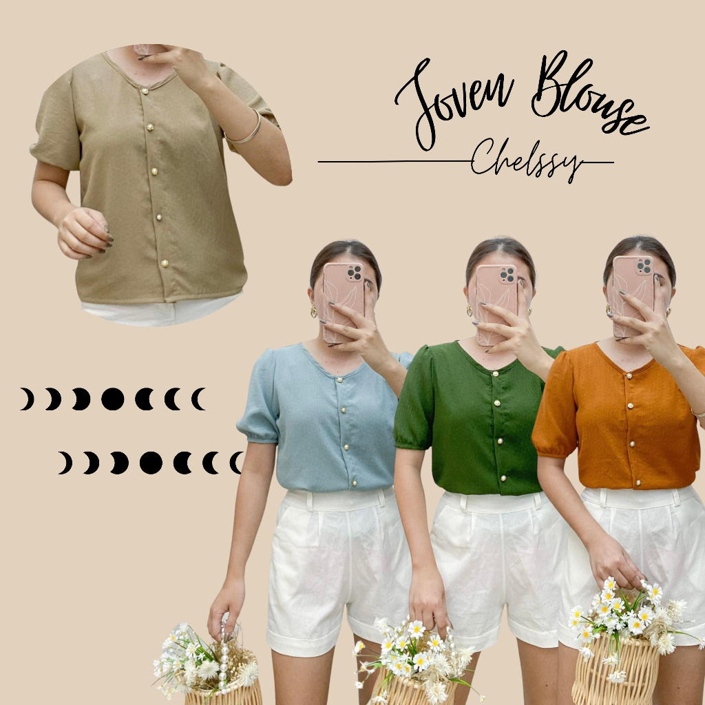 CDT Joven Bouse Casual Basic Plain Blouse Comfy Soft Daily wear Tops ...