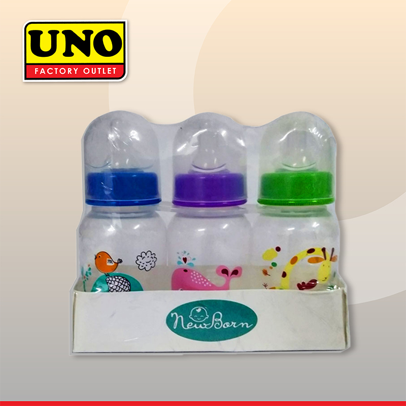 UNO NEWBORN FEEDING BOTTLES 5OZ 3IN1 (RANDOM COLORS PER SET) | Shopee ...