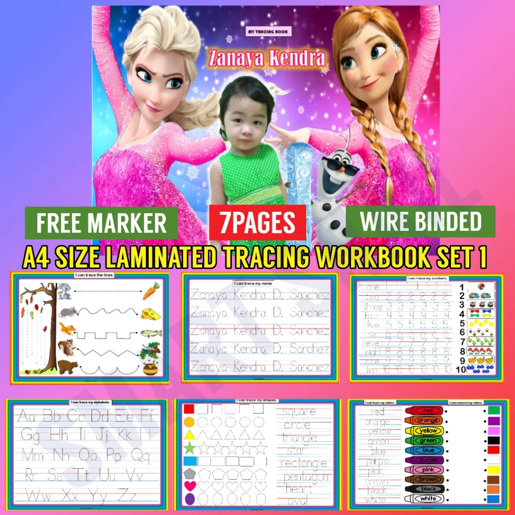 Reusable Personalized Laminated Tracing Workbook For Kids +FREE 2pcs ...