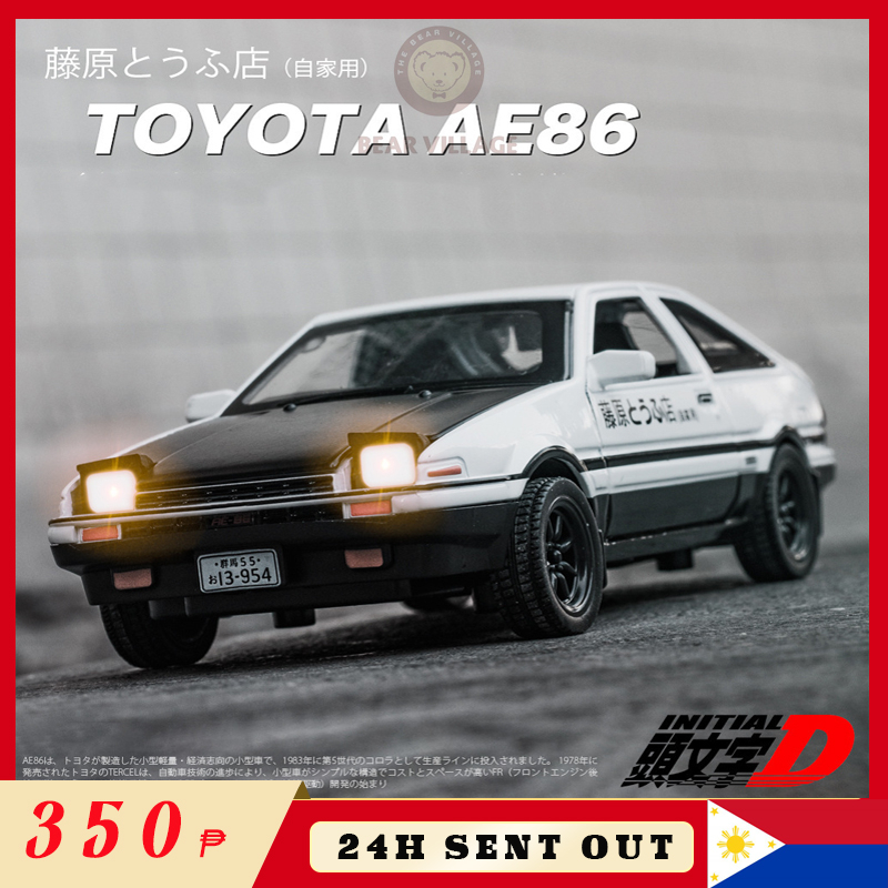 Initial D Toyota AE86 1:32 Alloy Diecast Car Model Sound & Light Pull ...