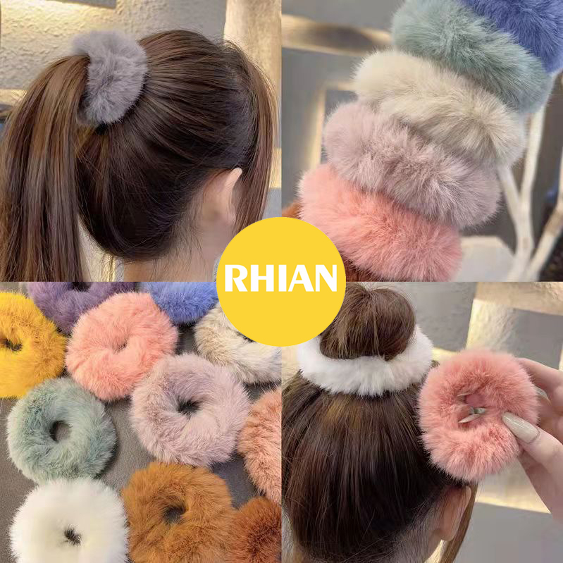 Rhian Cute plush hair rope head rope female ponytail ball head simple ...