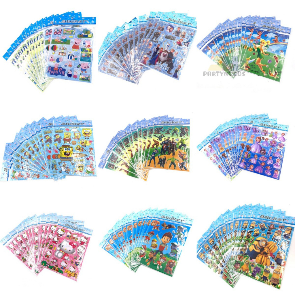 12pcs character sticker for games prizes giveaways birthday party ...