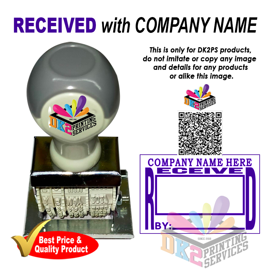 RECEIVED DATER with COMPANY NAME PERSONALIZED, CUSTOMIZED RUBBER STAMP ...