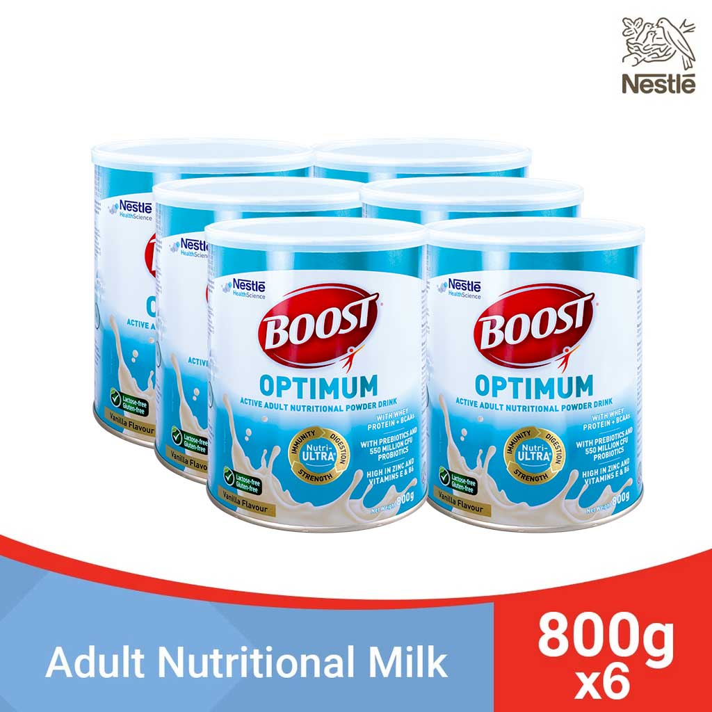 Nestle Boost Optimum Vanilla Adult Milk Powder 800G - Pack Of 6 ...