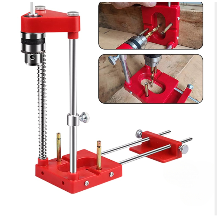 Red Convenient Drill Positioner Woodworking Drill Precision Positioning ...